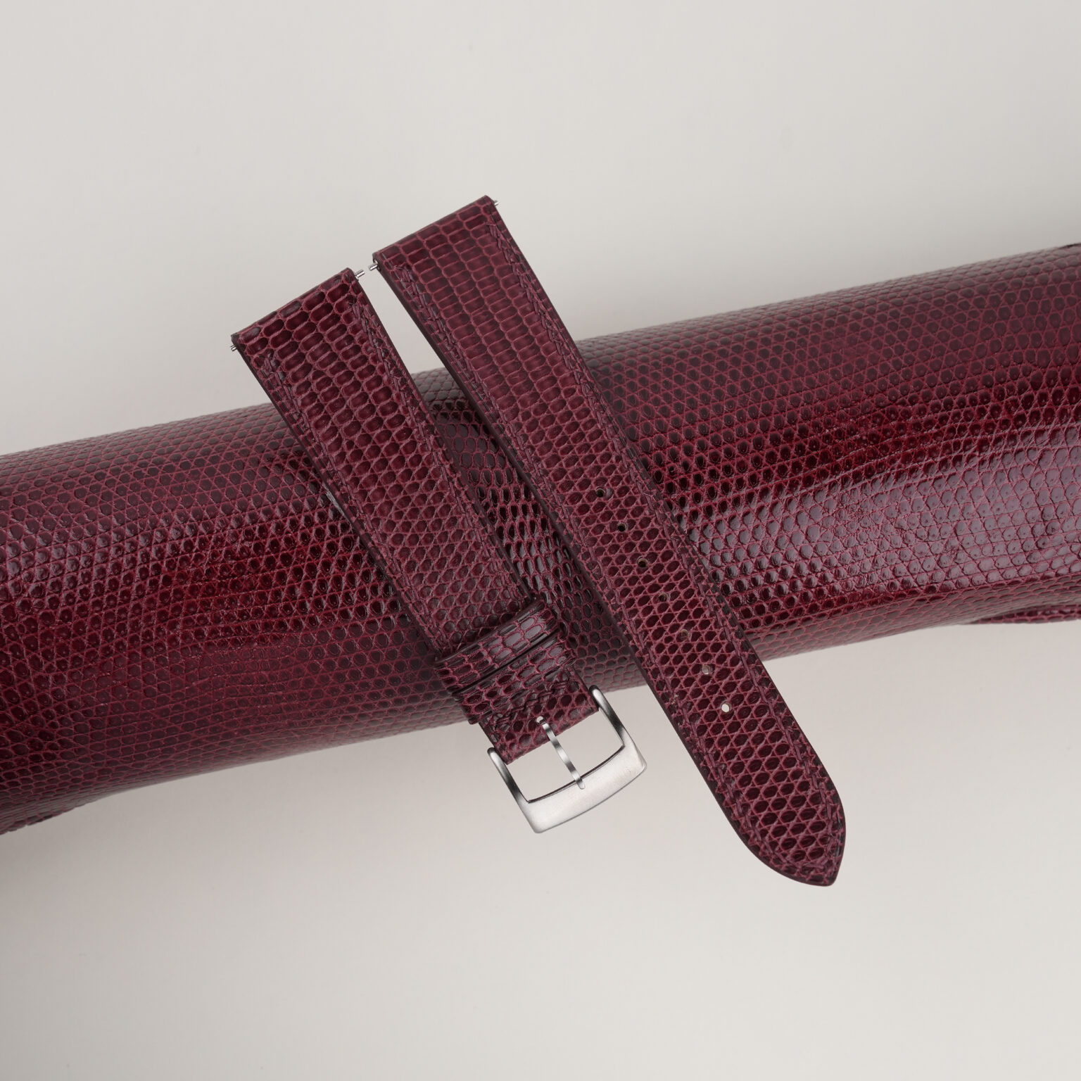 Burgundy Lizard Leather Watch Strap | Handdn - Bespoke Watchstraps