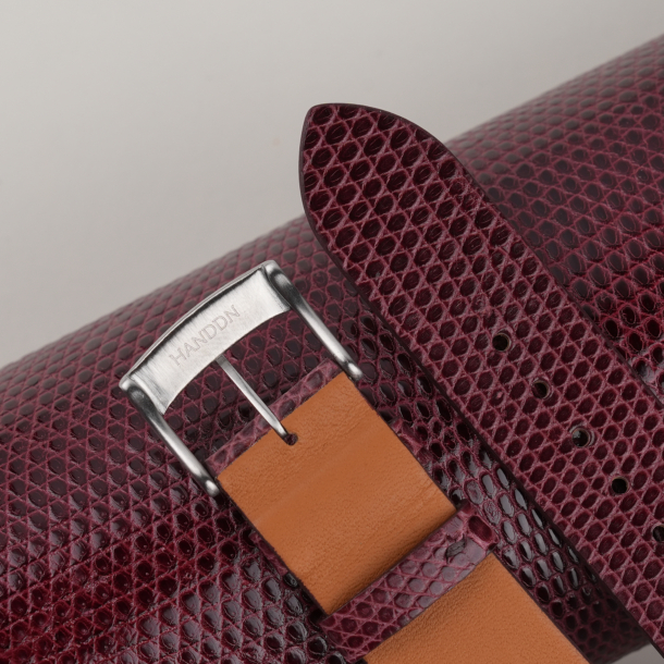 Vintage Burgundy Lizard Leather Watch Strap | Handdn - Bespoke Watchstraps