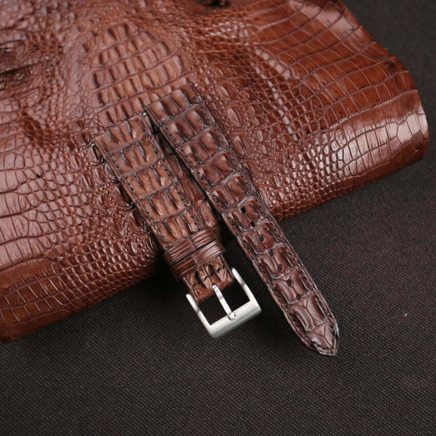 Brown Double Hornback Alligator Watch Strap | Handdn - Bespoke Watchstraps