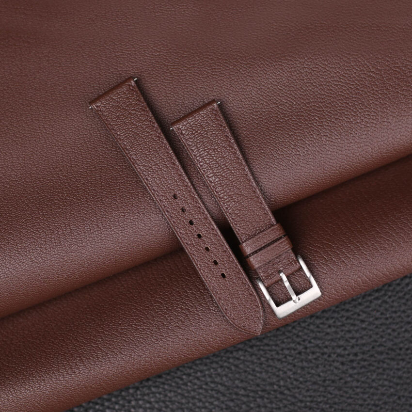 Dark Brown Alran Chevre Leather Watch Strap | Handdn - Bespoke Watchstraps
