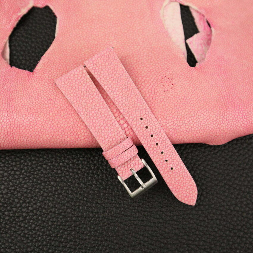 Vintage Light Pink Stingray Leather Watch Strap | Handdn - Bespoke ...