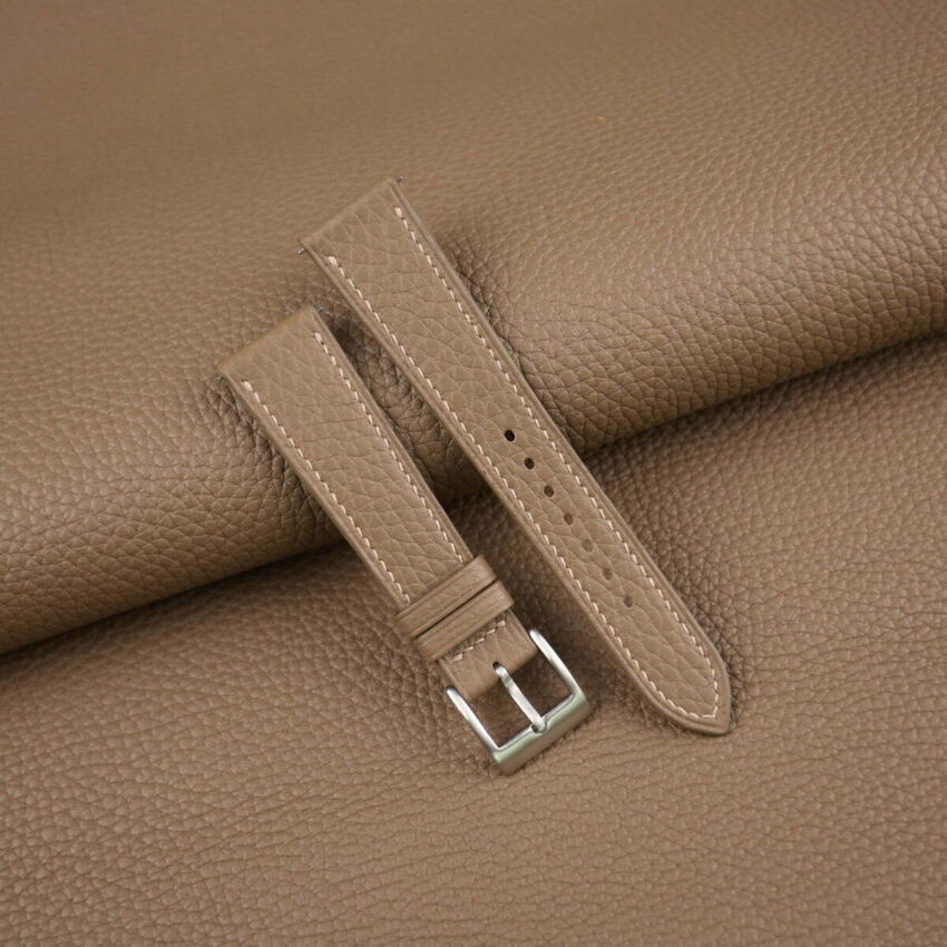 Taupe Togo Leather Watch Strap | Handdn - Bespoke Watchstraps