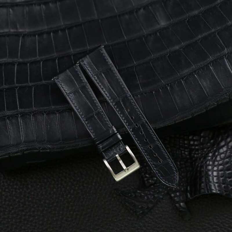 Midnight Blue Alligator Leather Watch Strap | Handdn - Bespoke Watchstraps