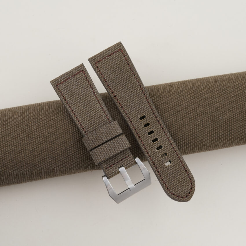Green Taupe Canvas Strap For PAM Watch | Handdn - Bespoke Watchstraps