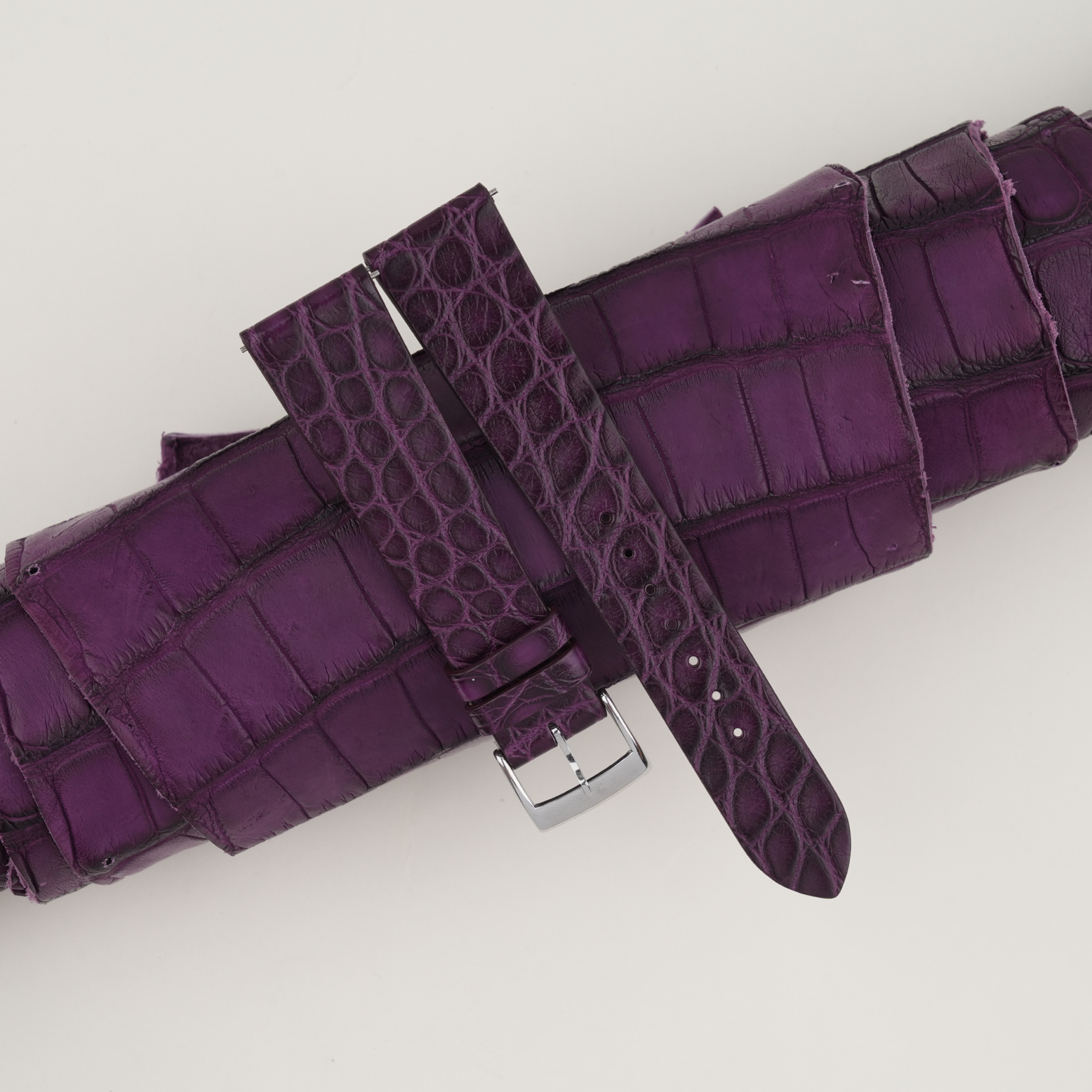 Purple Alligator Leather Watch Strap | Handdn - Bespoke Watchstraps