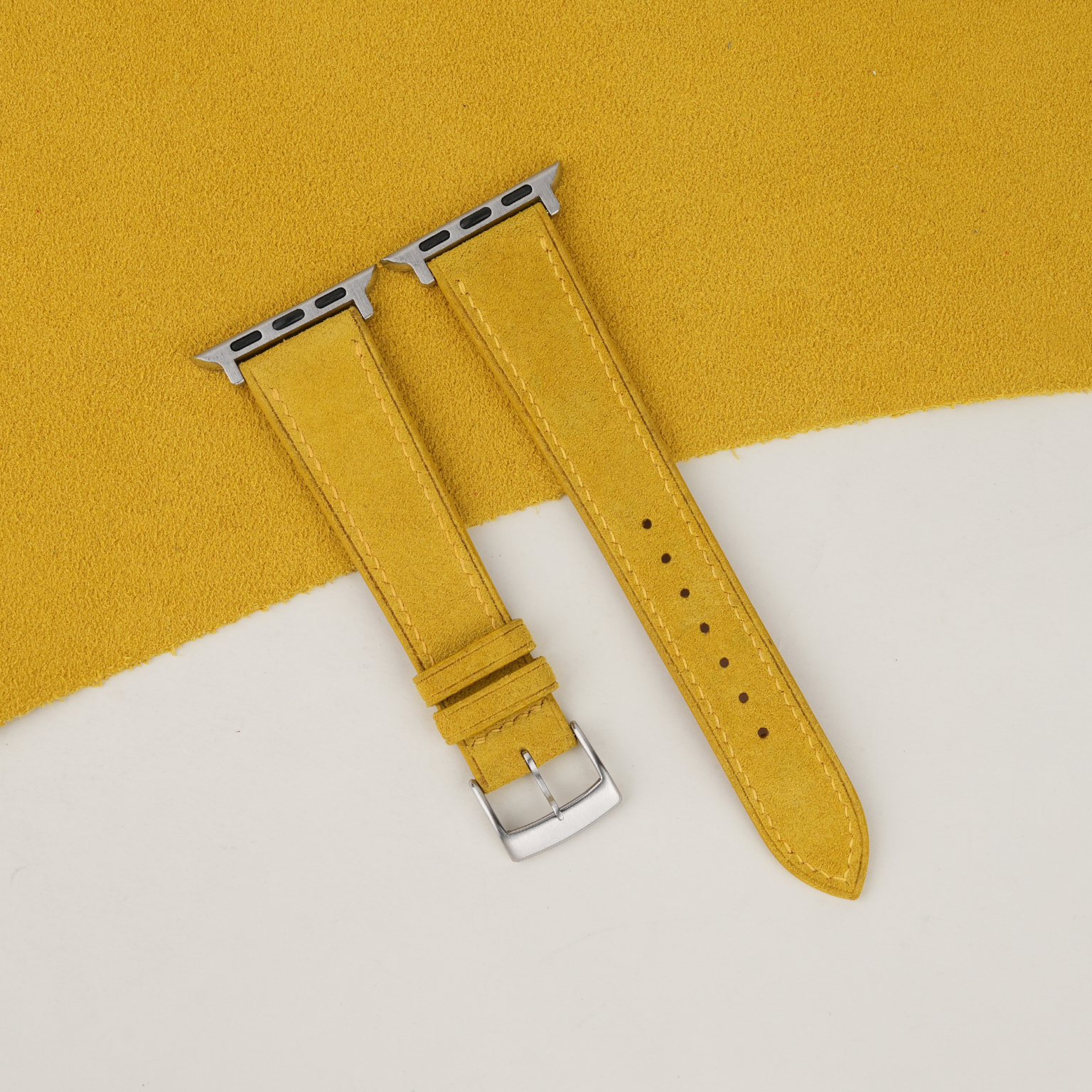 Yellow Suede Leather Apple Watch Band | Handdn - Bespoke Watchstraps