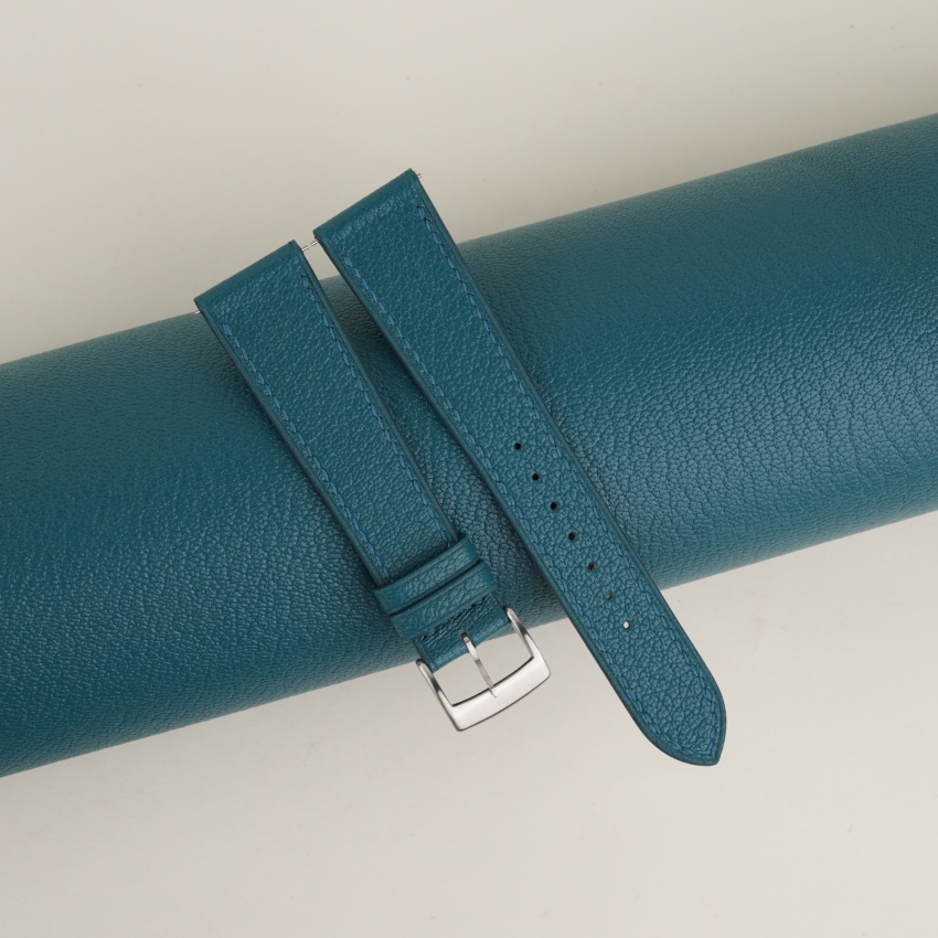 Aqua Blue Alran Chevre Leather Watch Strap | Handdn - Bespoke Watchstraps