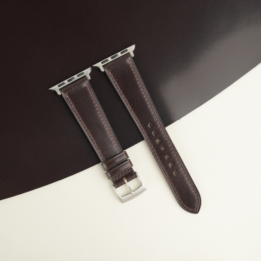 Brown Shell Cordovan Leather Apple Watch Band | Handdn - Bespoke ...